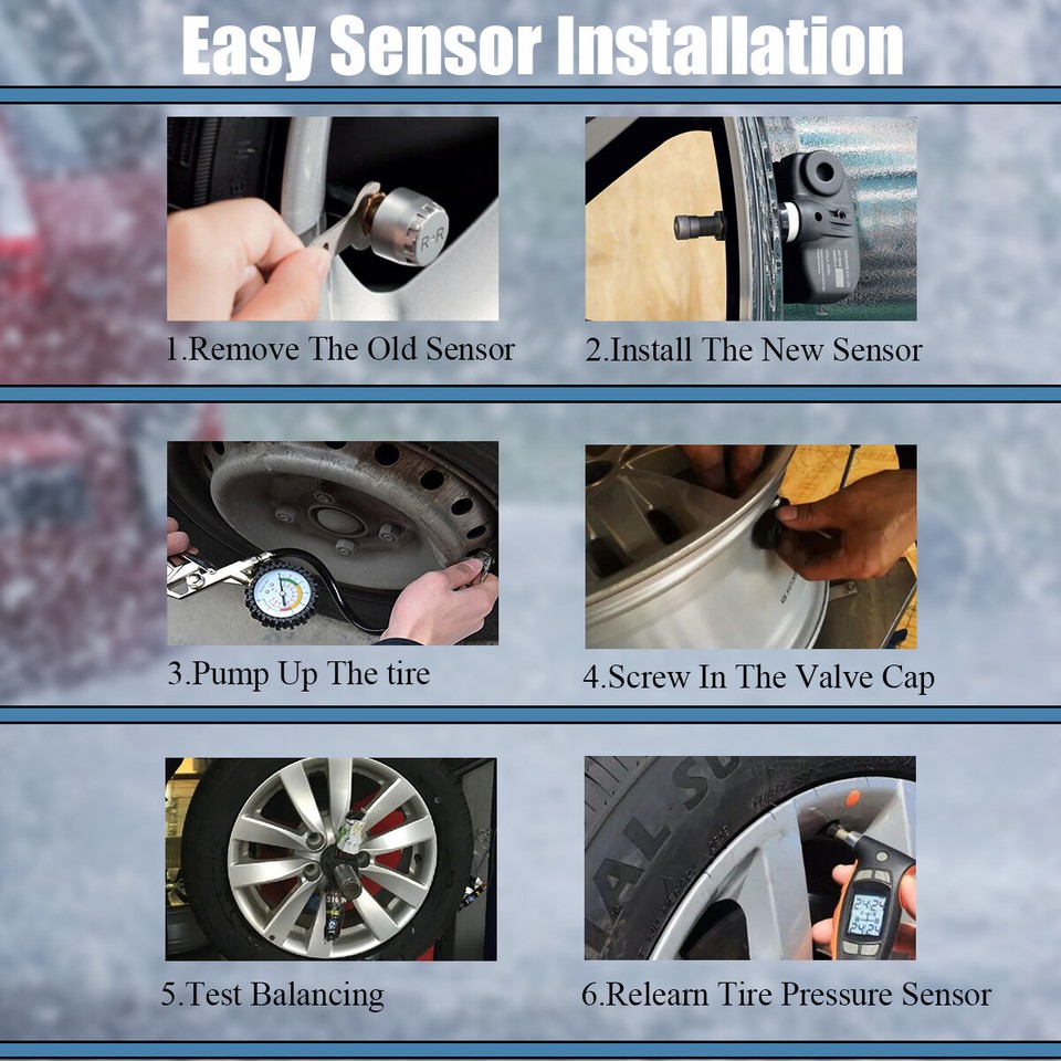 4X EV6T1A180CB TPMS Tire Pressure Monitoring System Sensor For Ford ...