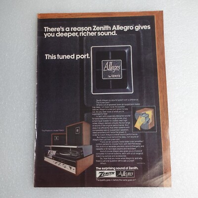Vintage Print Ad Allegro By Zenith Sound System Sports Illustrated Dec ...