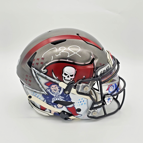 Tom Brady Ripped/Painted Speed Flex Helmet-New England Patriots/Tampa ...