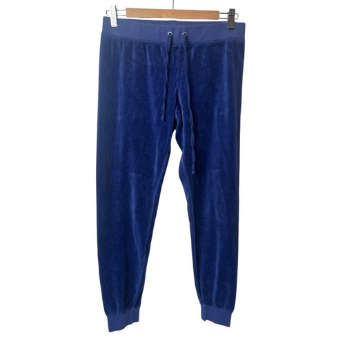 Juicy Couture Cobalt Blue Velour Cotton Blend Jogger Pants Women's Size ...