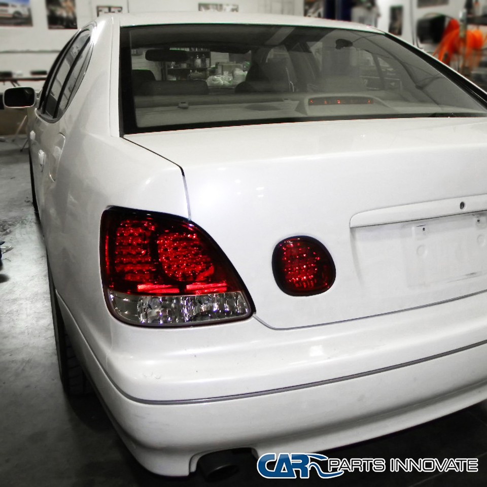 Fits 98-05 Lexus GS300 400 430 Rear Red Clear LED Tail Lights+Trunk ...