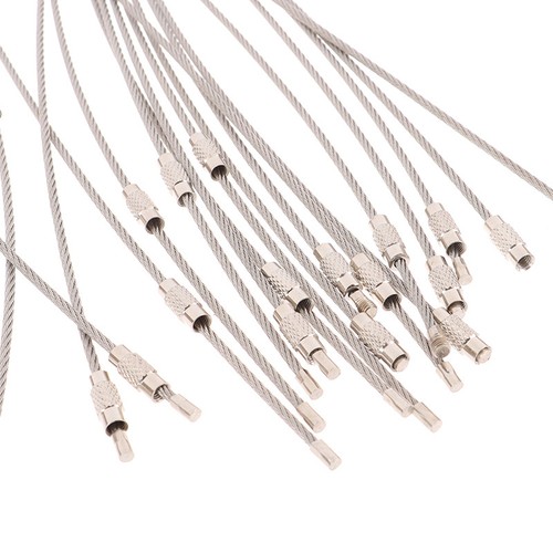 20PC Wire Rope Key Chain Stainless Steel Wire Keychain Cabiner Cable ...