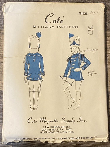 Cote Military Pattern Vintage Majorette Uniform Size 14T Bust 34 UNCUT ...