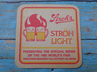 Bière dessous de Verre ~ Stroh Brewery Stroh's Light~ Officiel 1982 ...
