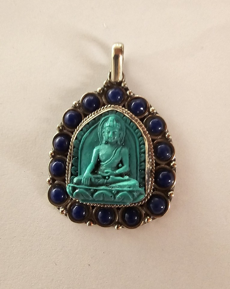 HANDMADE Tibetan Buddhist Buddha Turquoise Pendant Necklace Locket ...