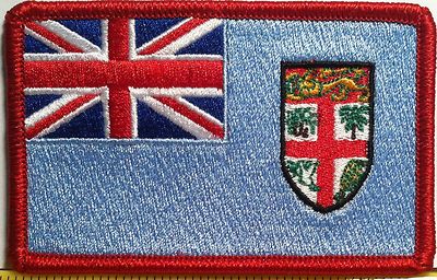 FIJI Flag Patch With VELCRO Brand Fastener Tactical Military Emblem Red ...