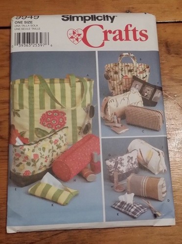 VINTAGE SIMPLICITY TOTE HANDBAG PURSE CRAFT PATTERN 9949 UNCUT FREE ...