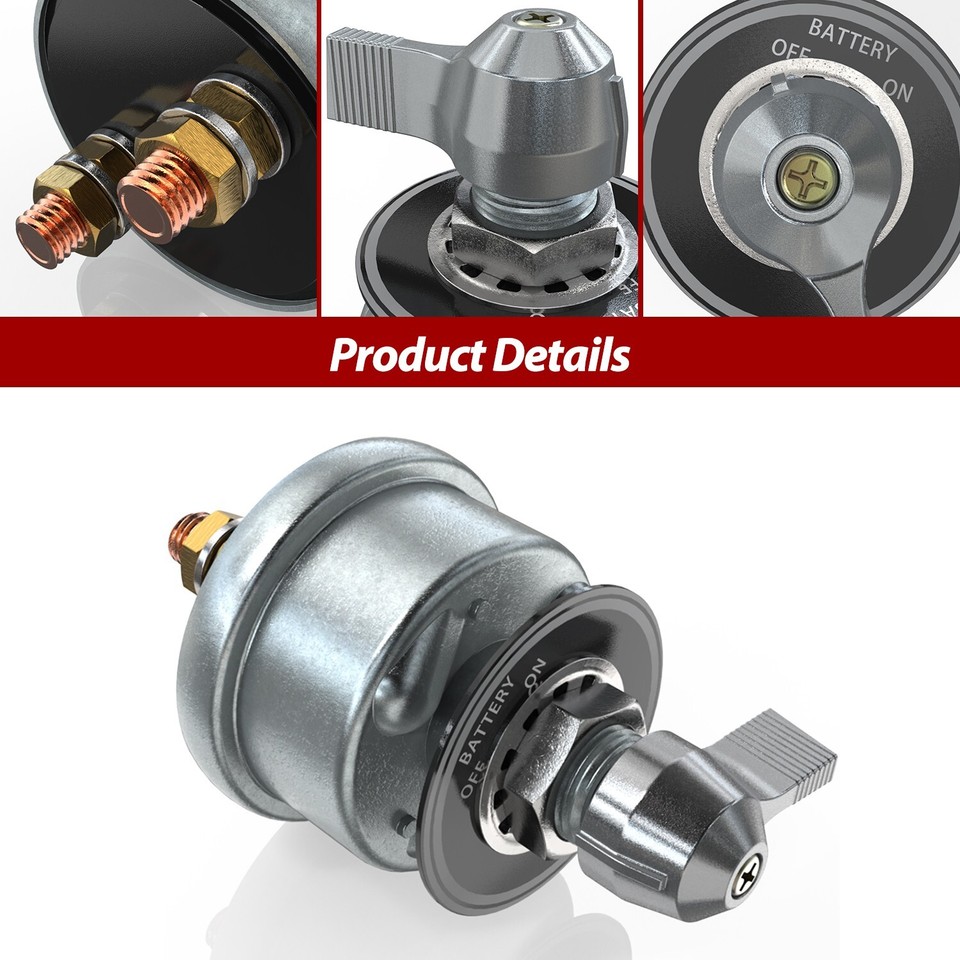 12V Master Battery Disconnect Switch 2 post SPST Kill Cut Off Nascar ...