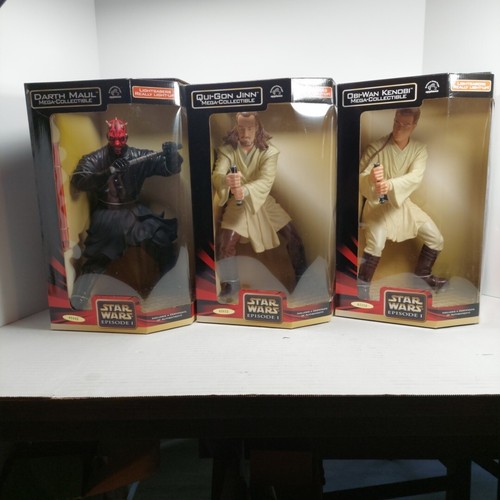 STAR WARS Episode 1 Darth Maul,Obi-Wan, Qui-Gon Jinn 12" Mega ...