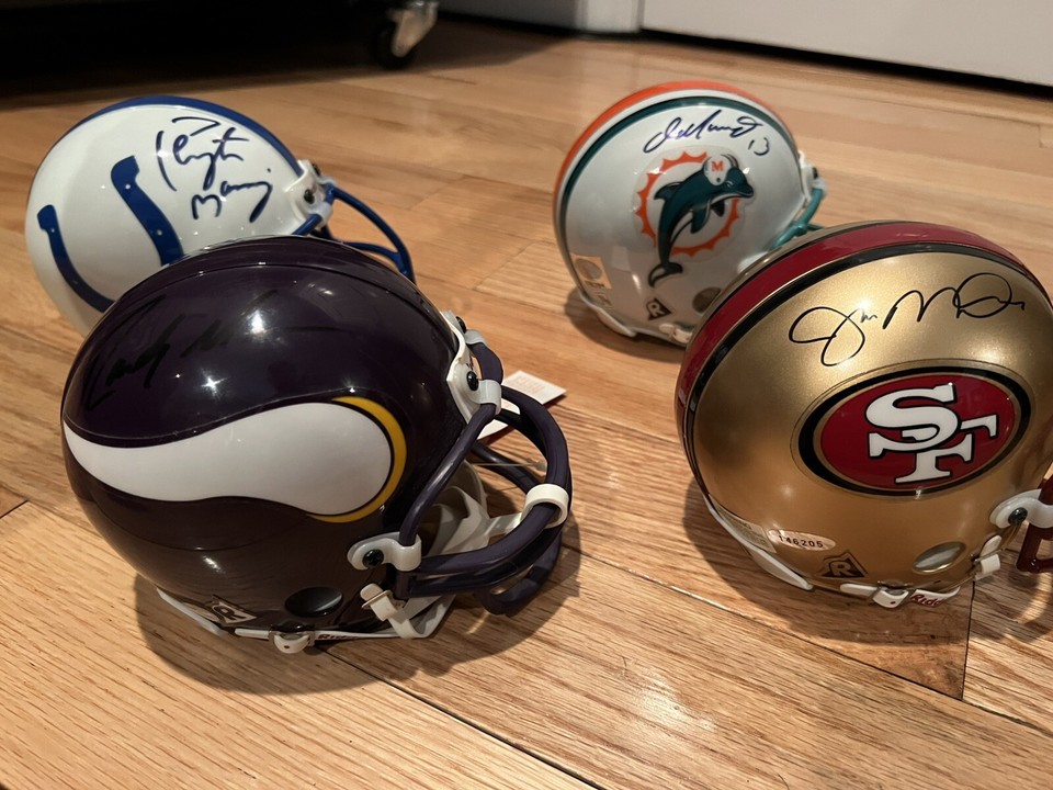 NFL Auto Mini Helmet Lot - Randy Moss Peyton Manning Dan Marino Joe ...