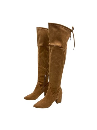 MARC FISHER Womens Brown Draw String Cold Weather Reda Block Heel Boots ...