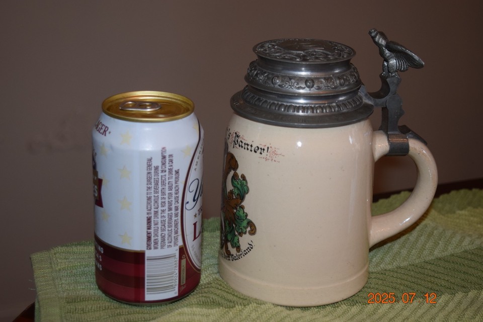 Antique Fraternal Student Dueling German Beer Stein, Enameled Crest ...