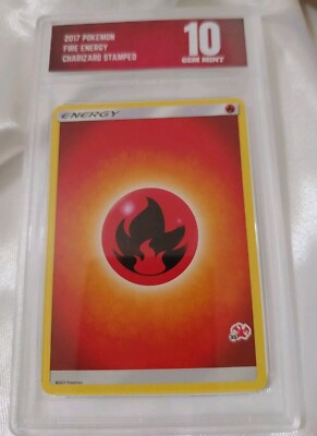 BDG Graded 2017 Pokemon TCG Fire Energy Charizard Stamped Card 10 Gem ...