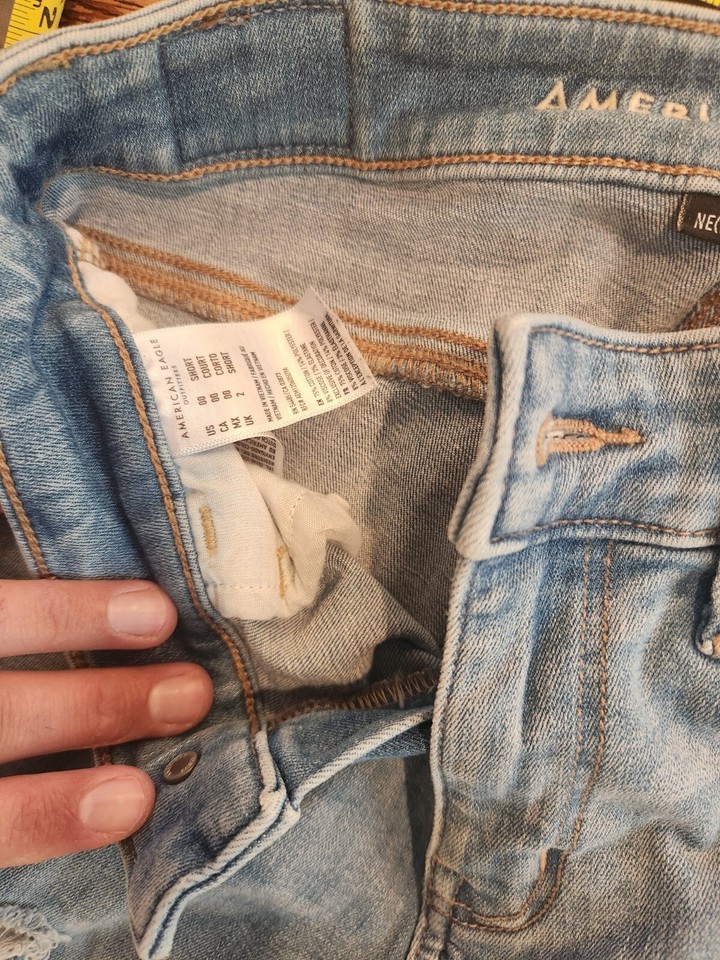 American Eagle Outfitters Jegging Crop Womens 0 Short Distressed #S77 ...