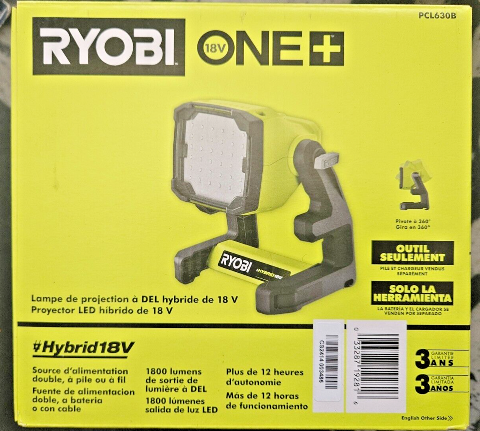 RYOBI ONE+ 18V Cordless Hybrid LED Flood Light (Tool Only) | eBay