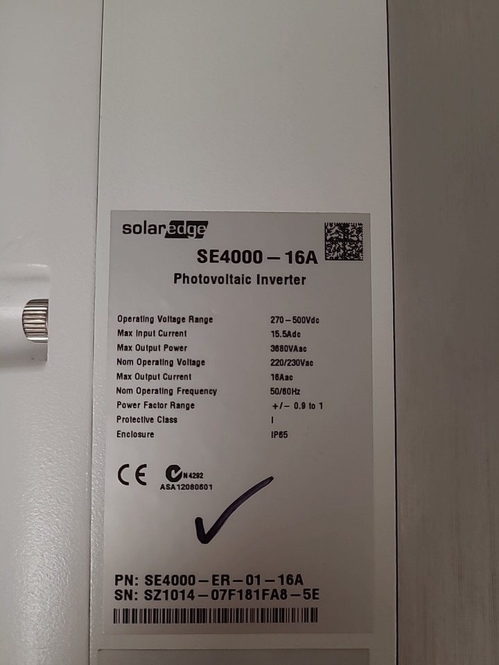 SolarEdge SE4000 3.68KW Solar PV Inverter 3680 W 16 A | eBay