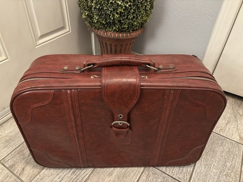Vintage Suitcase Travel 50s Retro Weekender Leather Mid Century 60s | eBay