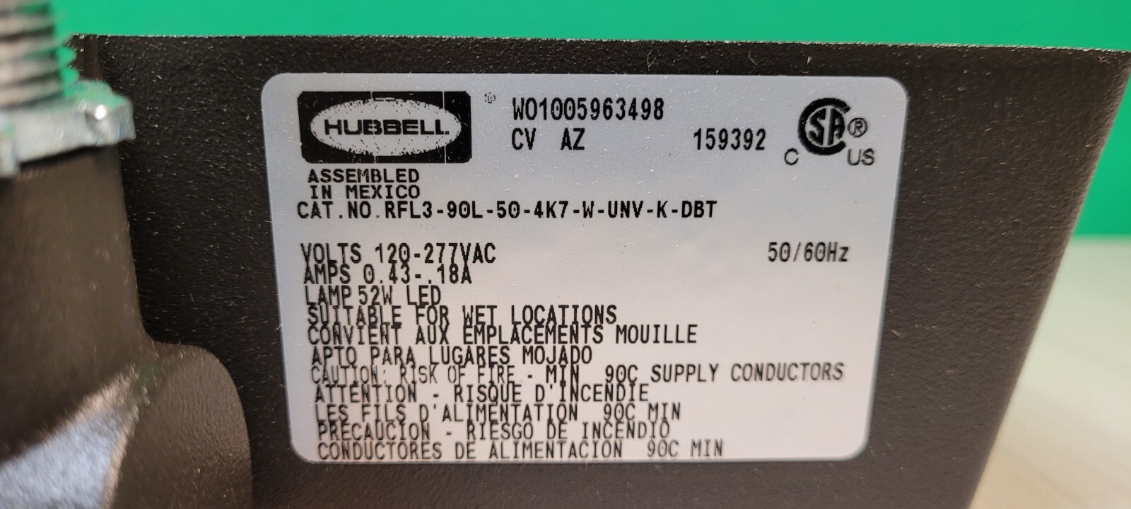 HUBBELL LIGHTING RFL3-90L-50-4K7-W-UNV-K-DBT Ratio LED Flood Light 52W ...