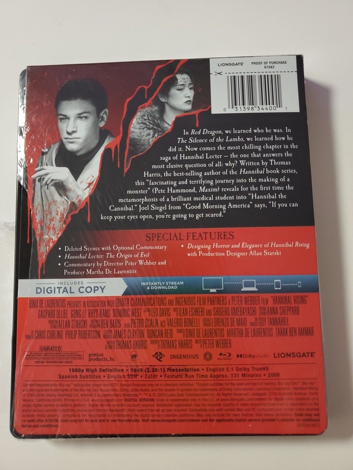 HANNIBAL RISING, BLU-RAY STEEBOOK, | eBay