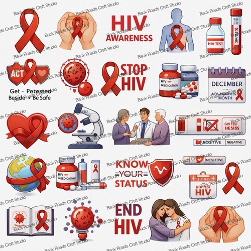 HIV Awareness Waterslide Nail Art Decals Set Of 50 Instructions, Bonus ...