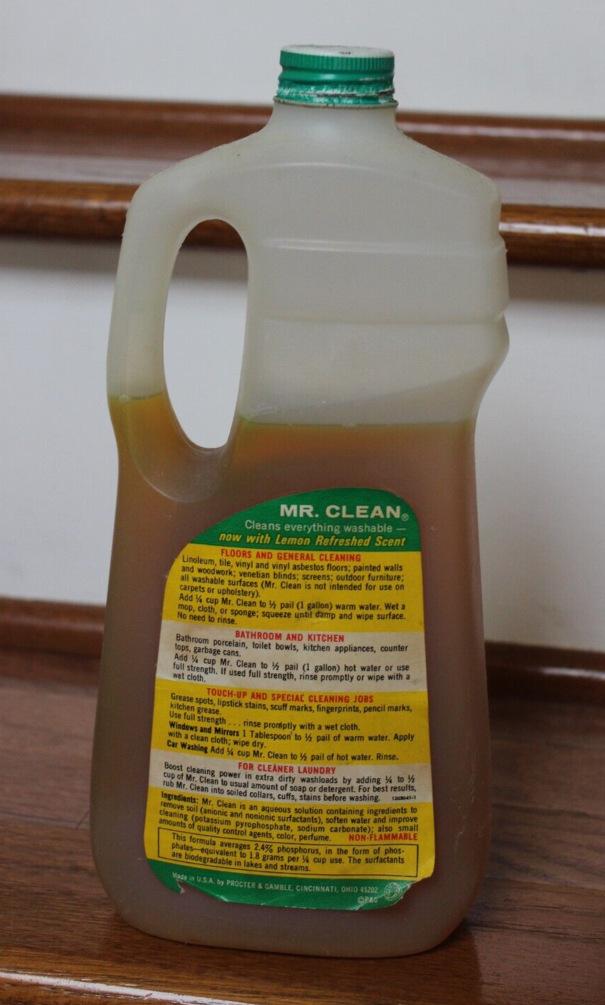 Vintage Mr. Clean Lemon Refreshed All Purpose Cleaner Plastic Container ...
