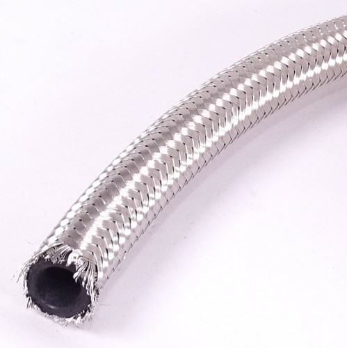 Rubber Fuel Hose Stainless Steel Braided - Overbraid Line Oil Petrol BS ...
