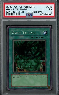 YuGiOh Giant Trunade 1st Edition MRL-048 Grade PSA 5 EX Super Rare ...