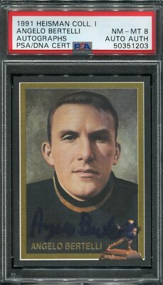 1991 Heisman Collection I Angelo Bertelli Auto Signed /200 PSA 8 | eBay