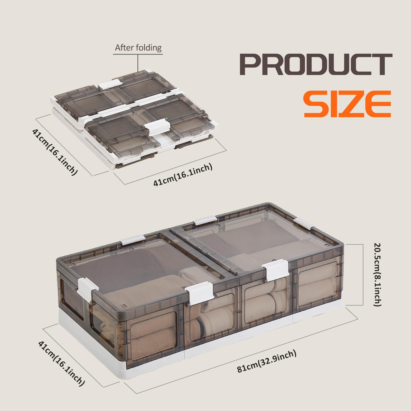 2-Pack Under Bed Storage Containers with Wheels - Stackable, Foldable ...