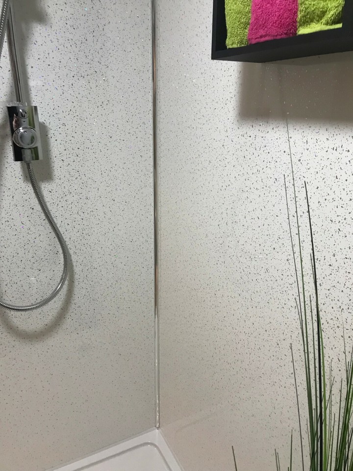 Large 1000mm Wide x 2.4m Shower Wet Wall Panels Bathroom Cladding PVC ...