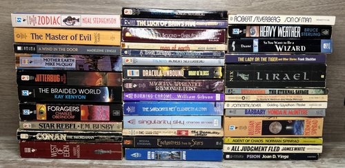 37 Science Fiction Paperbacks! Various Authors / 13lb Box O' Books ...