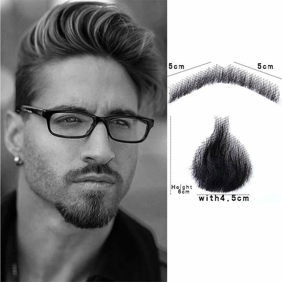 Fake Beard Hand Made Real Human Hair Lace Comfortable Invisible ...