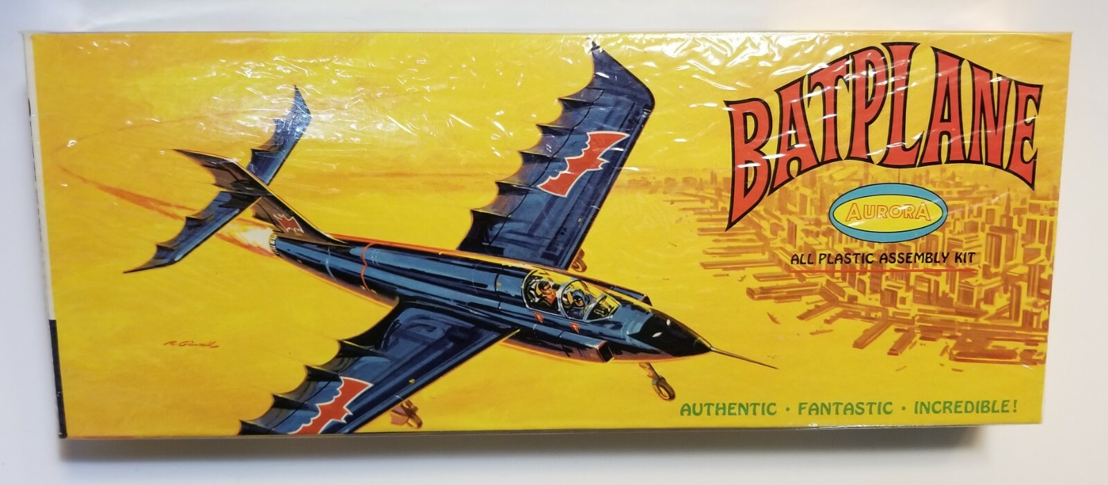 SUPER RARE Vintage 1966 Aurora BATPLANE Plastic Assembly Model Kit #487 ...