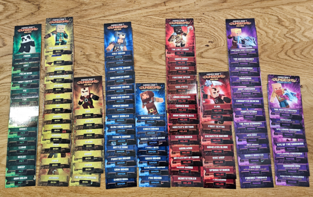 Minecraft Dungeons Arcade Cards (#1 - #98) Base + Hidden Depths | eBay