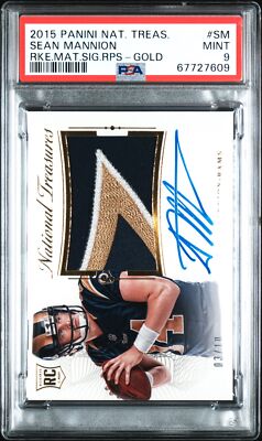 2015 Panini National Treasures Rc Patch Logo Auto Sean Mannion PSA 9 ...