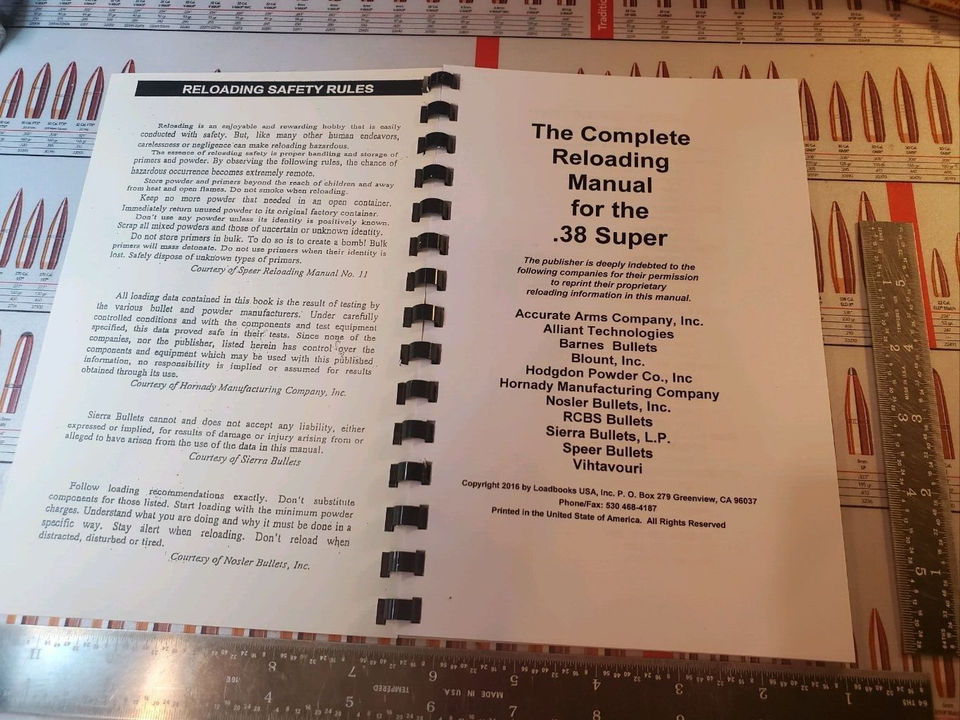 THE COMPLETE RELOADING MANUAL FOR THE .38 SUPER, LOAD BOOKS USA (NEW ...