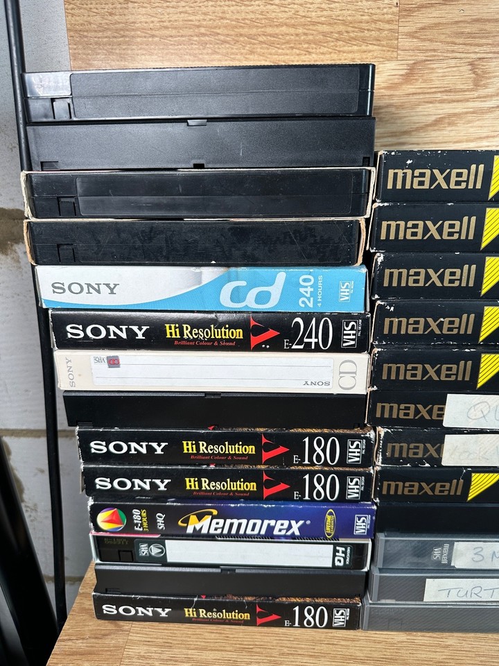 37 Pre Owned Recordable VHS Tapes Assortment vintage tv adverts retro ...