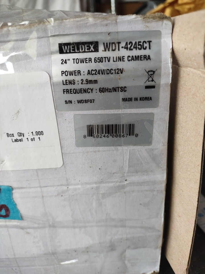 Weldex WDT-4245CT 24” High Resolution Color Teller Tower Camera, 2.9mm ...