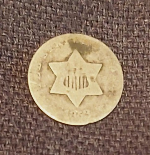 RARE USA "1853 TRIME/3 CENTS" SILVER (.750) COIN-AS FOUND - WORN-DATE ...