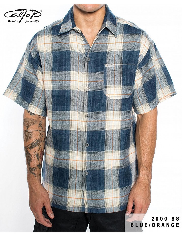CALTOP OLD SCHOOL FLANNEL VETERANO SHORTSLEEVE SHIRT PLAID SM-5X ...