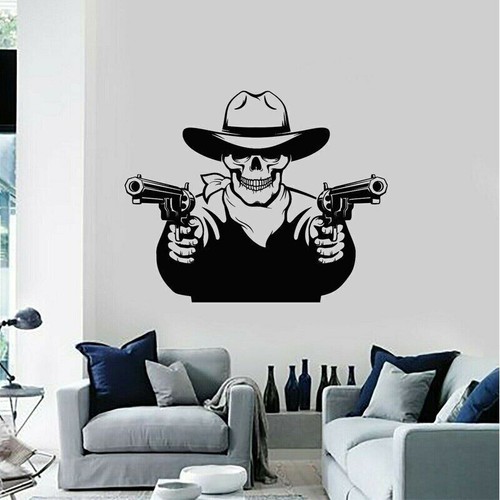 Wall Decal Revolvers Gangster West Stickers Mural Modern Home Decor ...