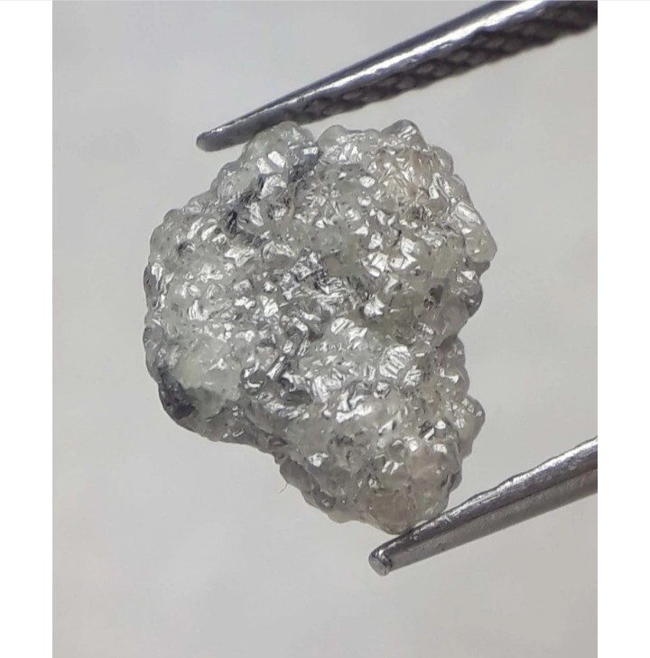 Silver- Grey Rough, 2.05 Ct, Uncut Diamond,Raw Rough Diamond,Real Ring ...