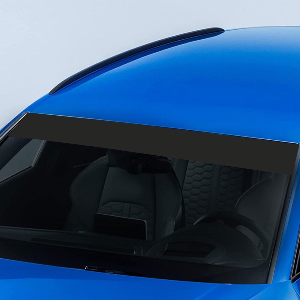 Matte Black Front Car Windshield Visor Sun Strip Decal Sticker Car ...