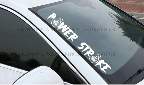 Powerstroke windshield sticker truck diesel crew cab window decal ...
