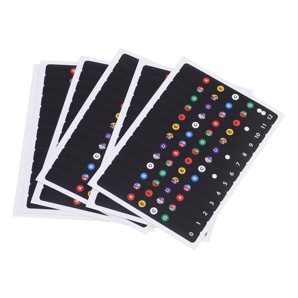 6 Sheets Ukulele Practice Tool Piano Stickers Fretboard Note Map Label ...