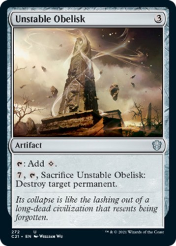 Unstable Obelisk - Commander 2021 #272 MTG Magic The Gathering | eBay