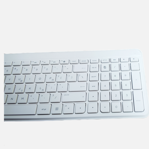 HP white wireless keyboard KG-1450 Greek layout | eBay