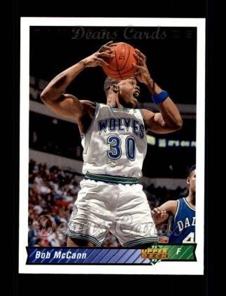 1992 Upper Deck #382 Bob McCann Timberwolves RC Morehead St 8 - NM/MT ...