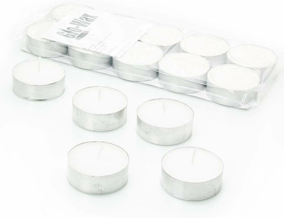 Extra Large Tea Lights Upto 8 Hours Burn Time White Unscented Tealights ...