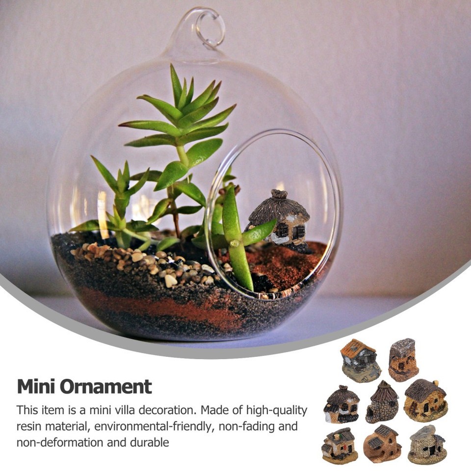 8 Pcs Miniature Landscape Resin Ornament House Houses for Crafts | eBay ...